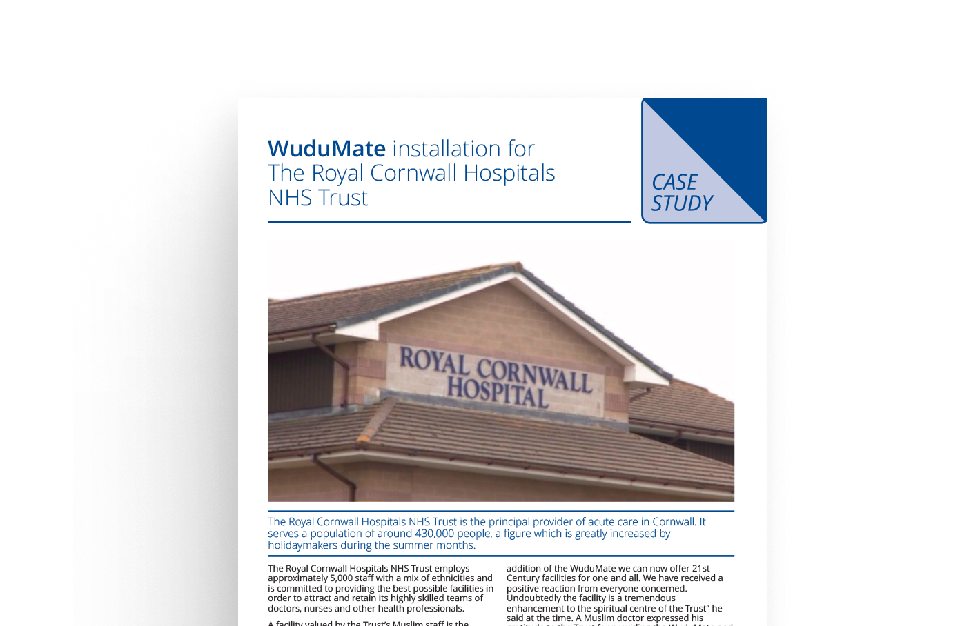 The Royal Cornwall Hospitals – NHS Trust - WuduMate